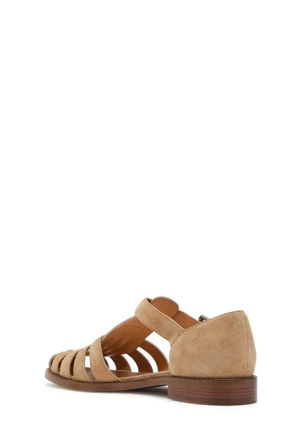 Church's Kelsey Woven Suede Sandals - Cream