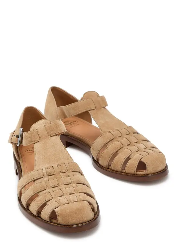 Church's Kelsey Woven Suede Sandals - Cream