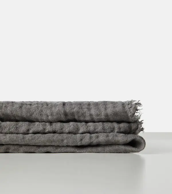 ONCE MILANO Linen Throw - Grey