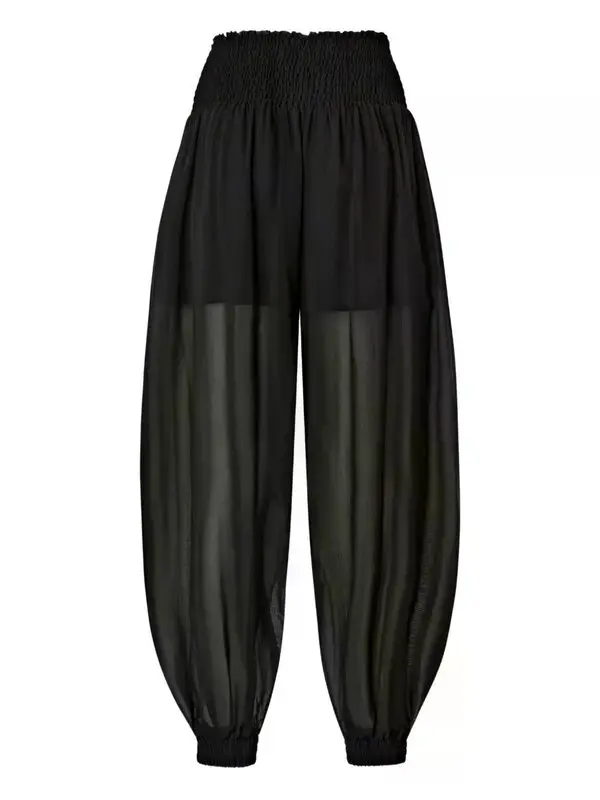 Pinko Shirred Voile Crepe Trousers - Black