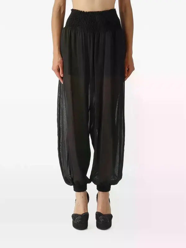 Pinko Lightweight Flowing Voile Crepe Trousers - Black