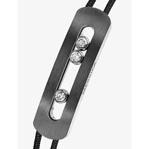 Messika Move Large Titanium And 0.44ct Diamond Cord Bracelet
