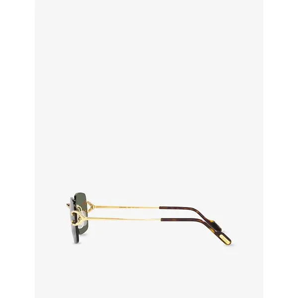 Cartier Ct0330s Rectangle Metal Sunglasses
