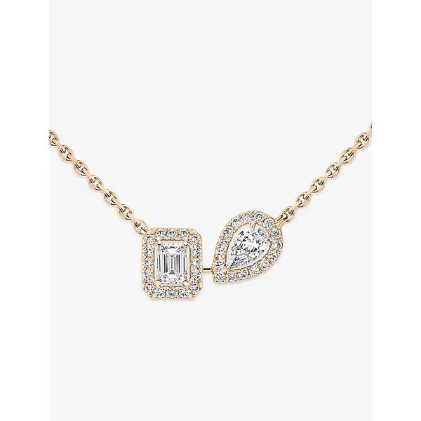 Messika My Twin 18ct Gold And Diamond Necklace - Pink
