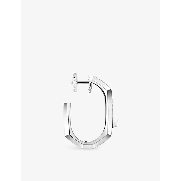 Messika Moderniste Medium Pavé 18ct Gold And Diamond Hoop Single Earring - White