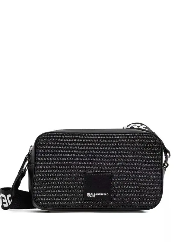 Karl Lagerfeld Woven Cross Body Bag - Black