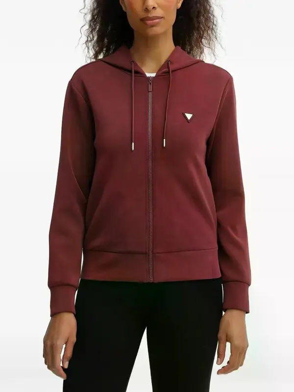 Guess Logo Zip-up Hoodie - Red