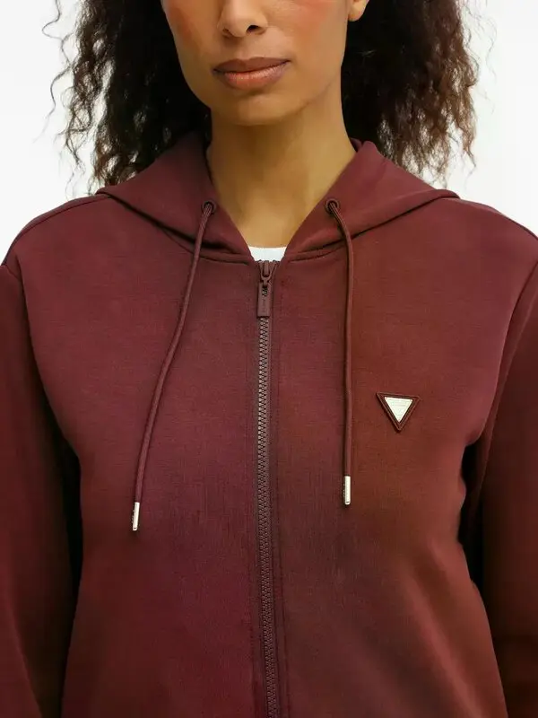 Guess Logo Zip-up Hoodie - Red