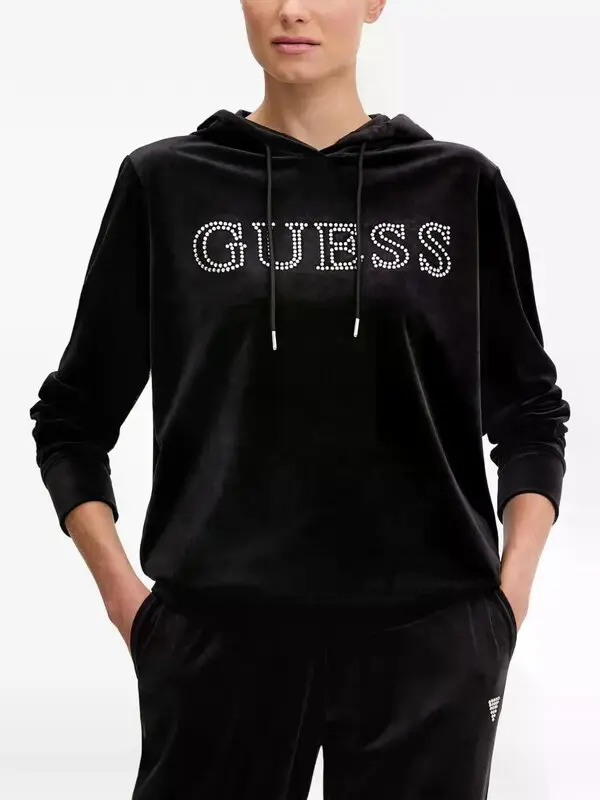 Guess Rhinestone Embellished Hoodie - Black