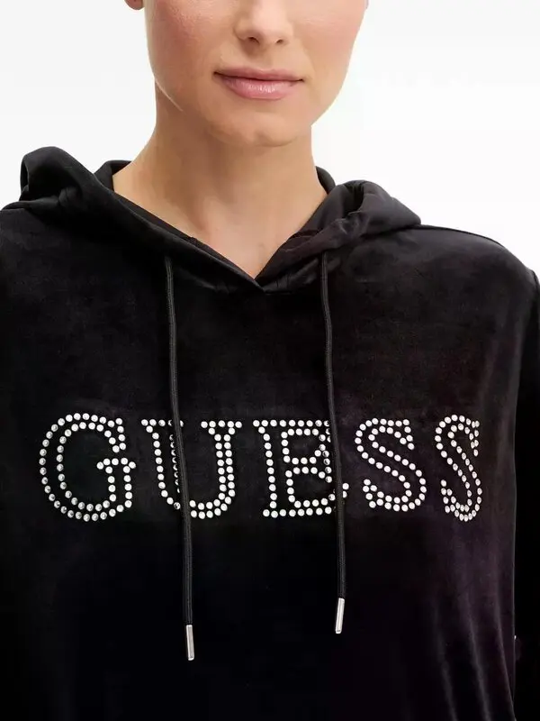 Guess Rhinestone Embellished Hoodie - Black