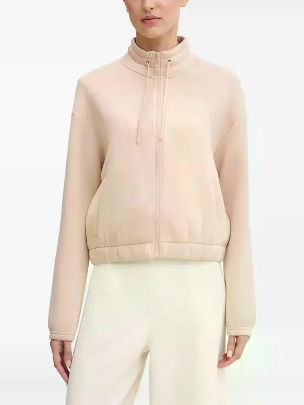 Guess Embellished Logo Zip-up Sweatshirt