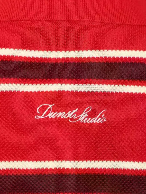 DUNST Striped Polo Shirt - Red