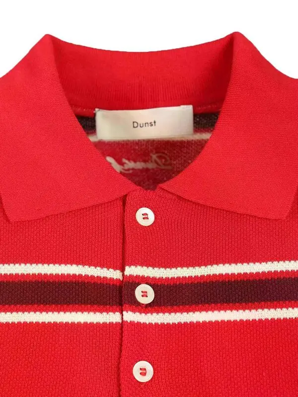 DUNST Striped Polo Shirt - Red