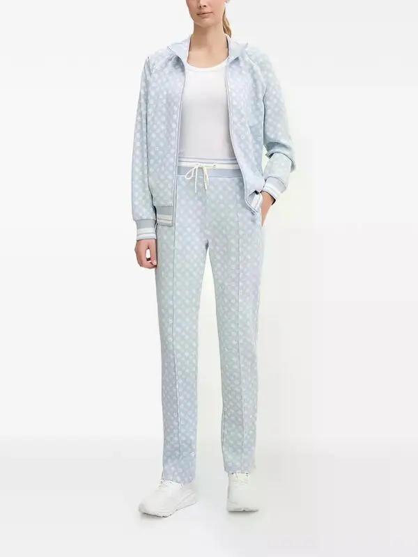 Guess Zip-up Sweatshirt With All-over Logo Print - Blue