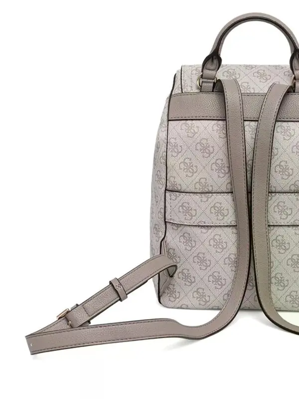 Guess Manhattan Monogram Flap Backpack - Neutrals
