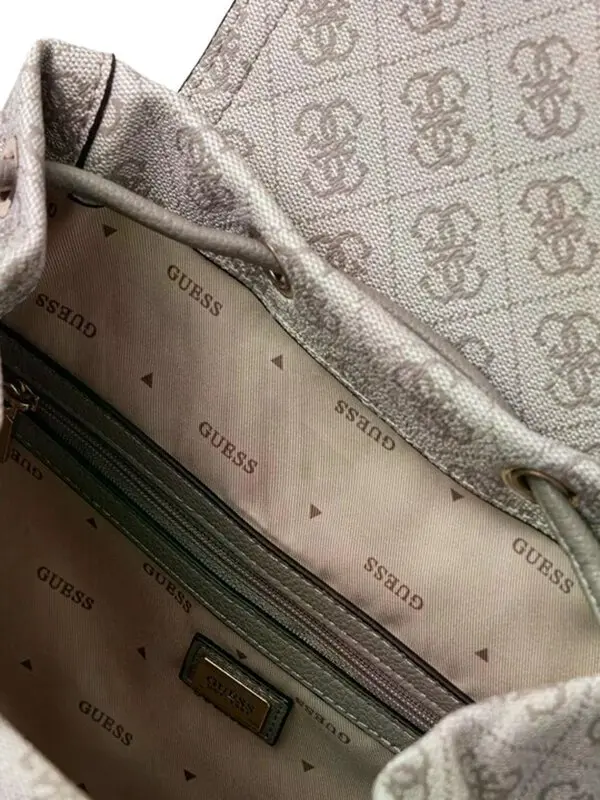 Guess Manhattan Monogram Flap Backpack - Neutrals