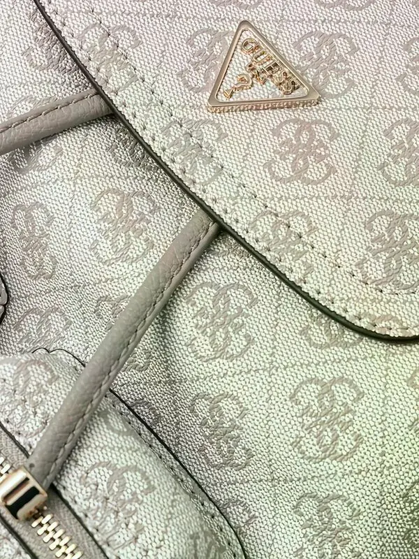 Guess Manhattan Monogram Flap Backpack - Neutrals