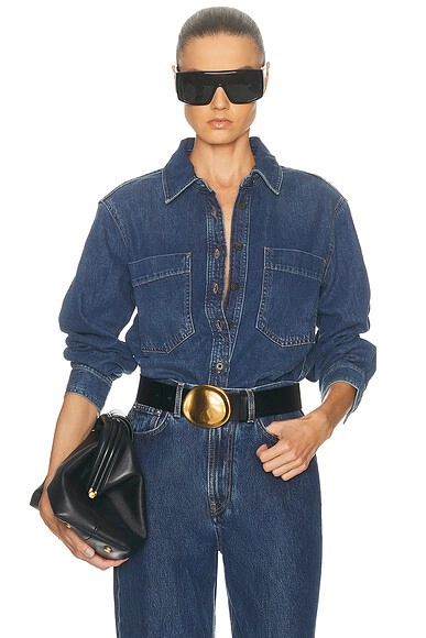 FRAME The Polished Shirt In Denim - Merlin