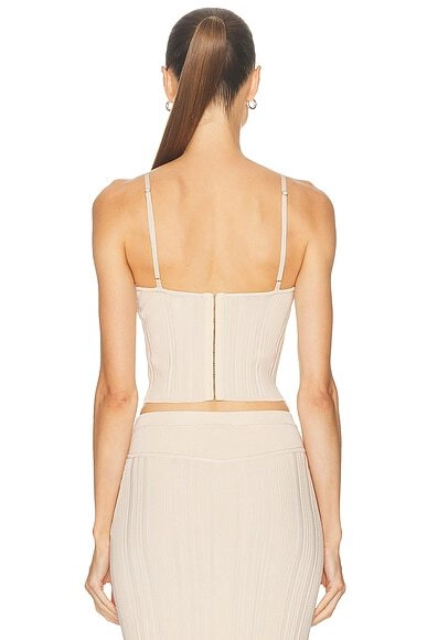 FLEUR DU MAL Rib Darted Cami Top - Tahini