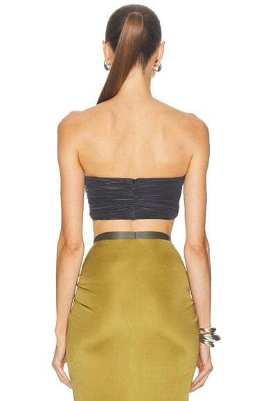 Atlein Pleated Draped Crop Top