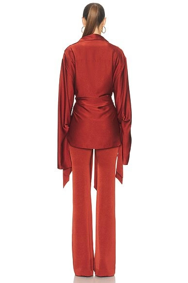 Atlein Oversize Knot Shirt - Brique