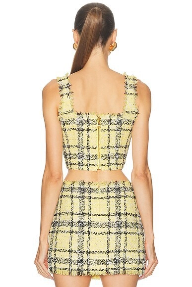 Balmain Glitter Tweed Tartan Top