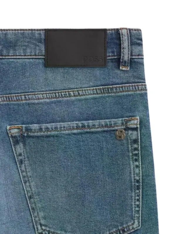 BOSS Re.maine Bo Five-pocket Buttoned Jeans - Blue
