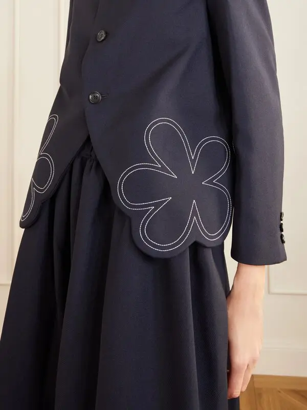 Comme Des Garçons Embroidered Gabardine Blazer