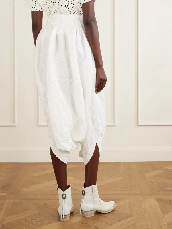 Comme Des Garçons Pleated Jacquard-knit Wide-leg Pants