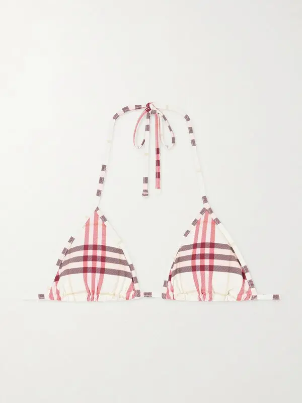 Burberry Sadie Checked Bikini Top