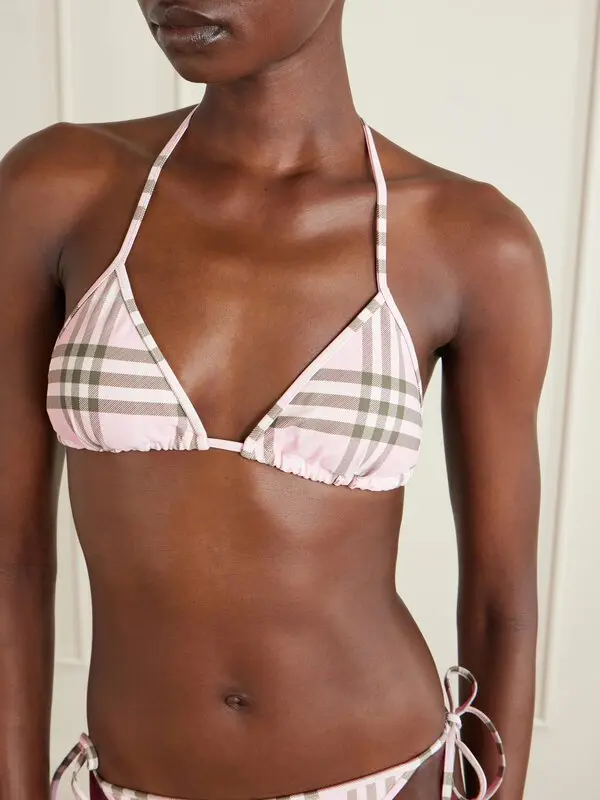 Burberry Sadie Checked Bikini Top