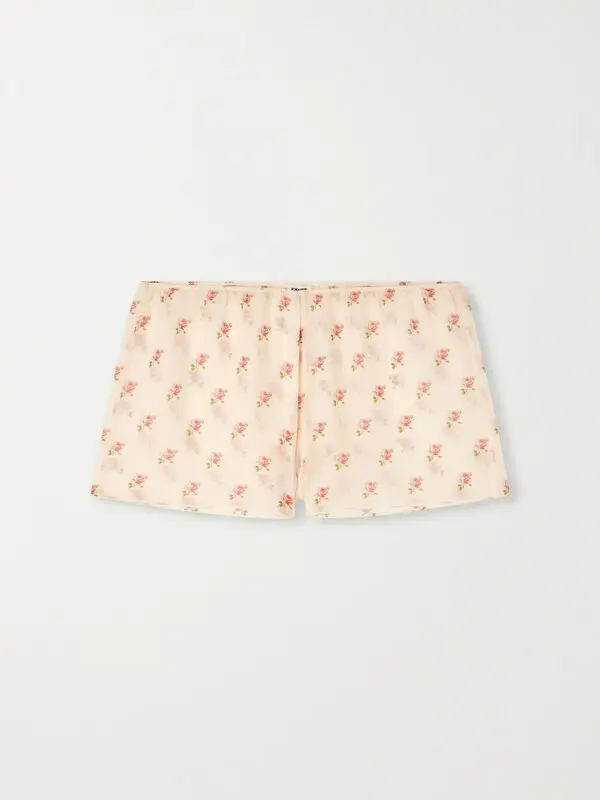 Khaite Tilly Floral-print Silk-chiffon Shorts - Pink
