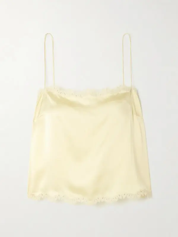 DÔEN Loure Lace-trimmed Silk-satin Camisole - Multi