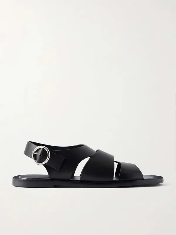 Proenza Schouler Capri Fisherman Suede Sandals - Black