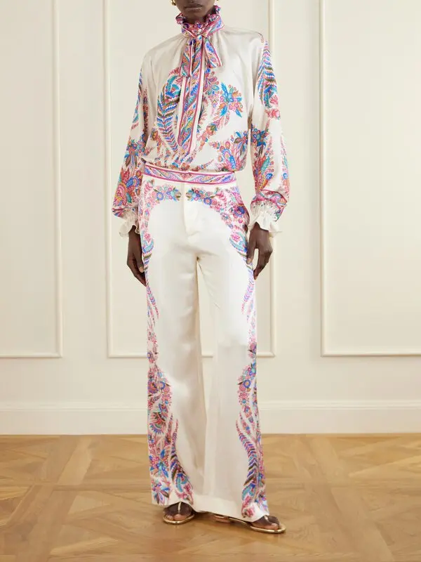 Etro Pussy-bow Paisley-print Silk Blouse