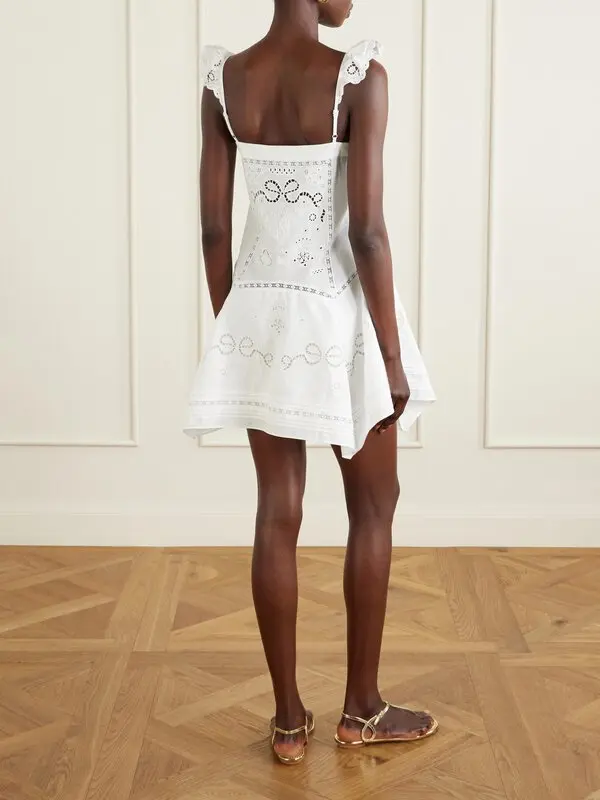 SELF-PORTRAIT Asymmetrical Embroidered Midi Dress