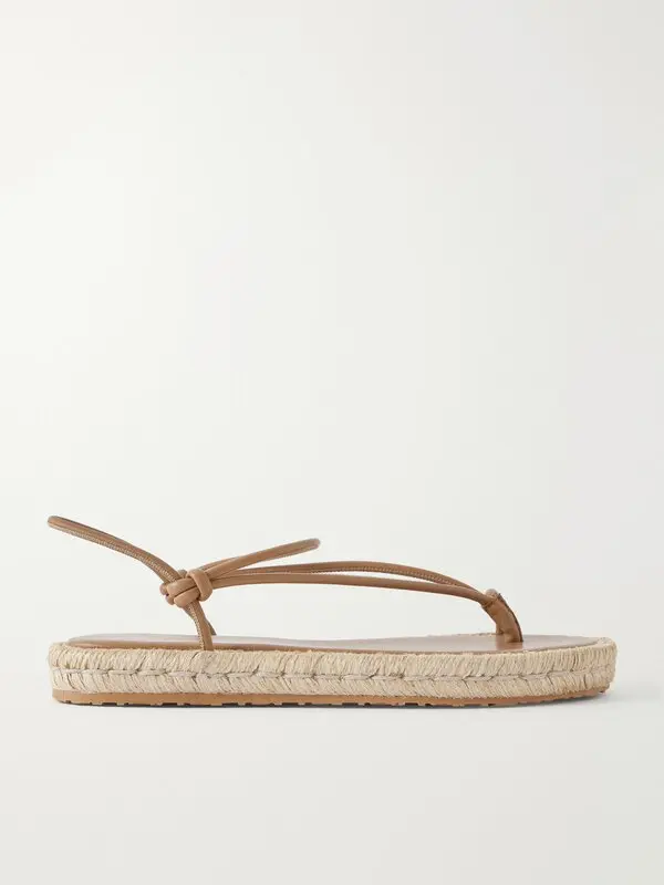 GIANVITO ROSSI Leather Espadrille Sandals - Brown