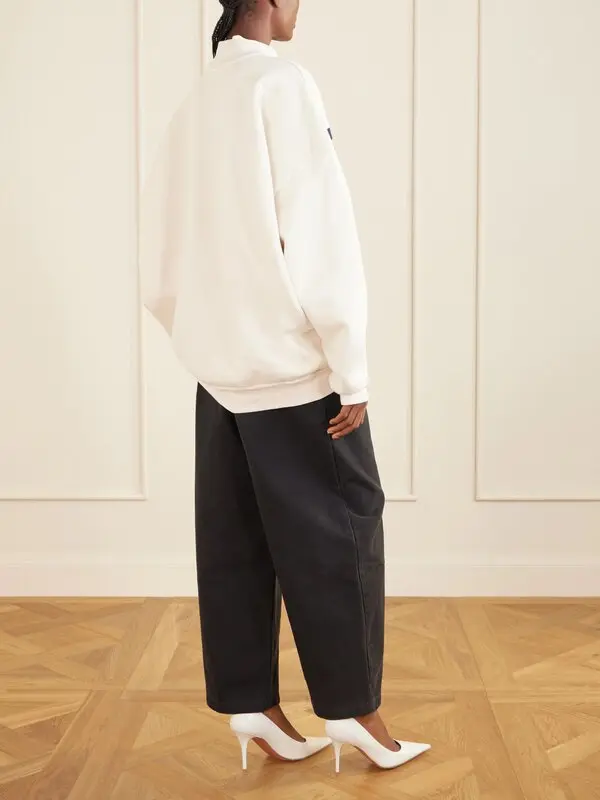 WILLY CHAVARRIA Oversized Embroidered Cotton-jersey Sweater