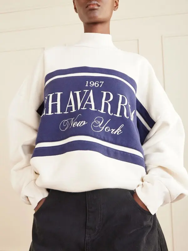 WILLY CHAVARRIA Oversized Embroidered Cotton-jersey Sweater