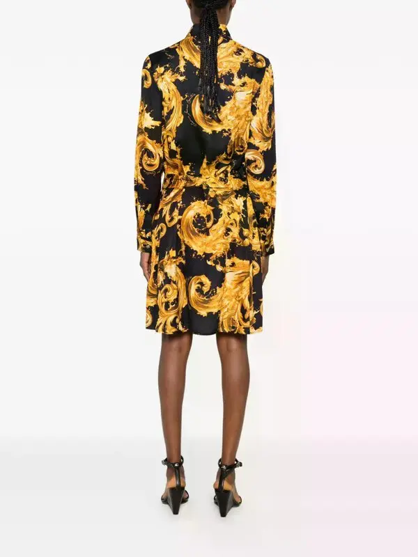Versace Belted Printed Mini Dress