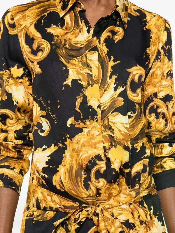 Versace Belted Printed Mini Dress