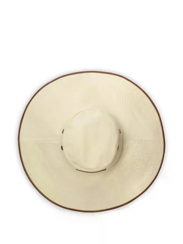 Burberry Gabardine Sun Hat With Embossed Logo - Neutrals