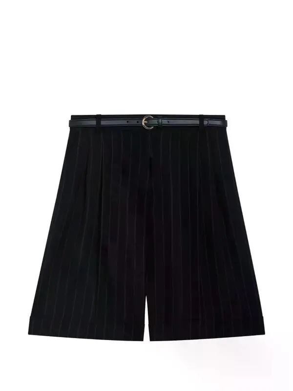 Max Mara Pinstripe Pattern Shorts - Black