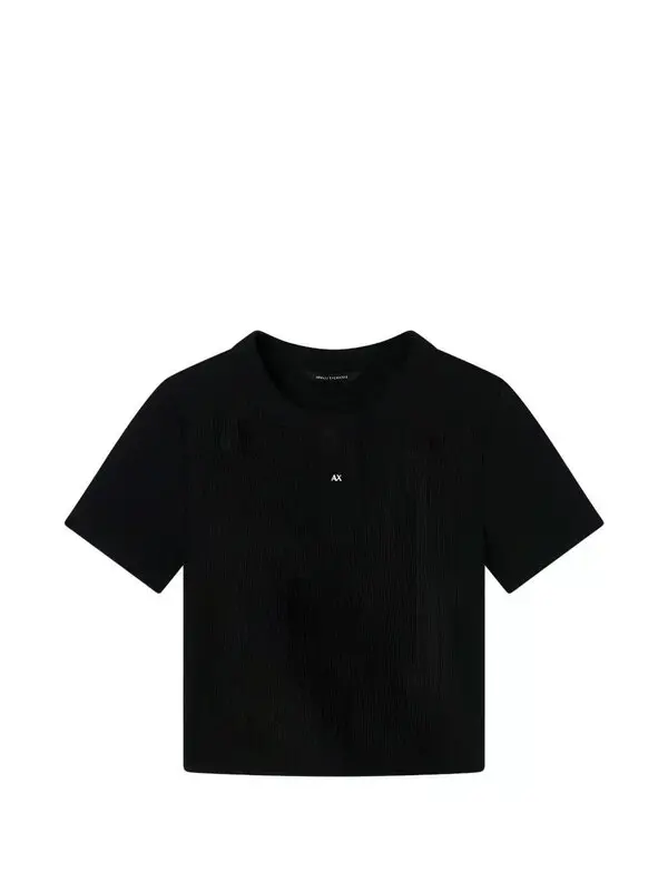 Armani Exchange Crewneck Knitted T-shirt With Logo - Black