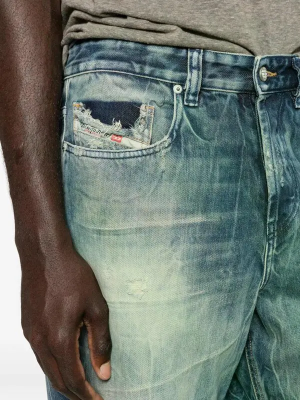 DIESEL® Logo-patch Distressed Denim Jeans
