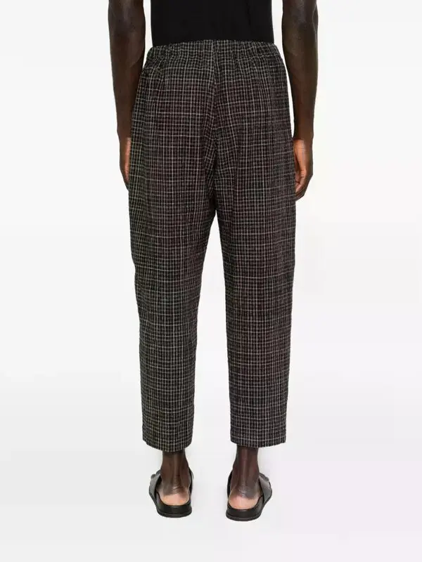 INDIVIDUAL SENTIMENTS Plaid Drawstring Trousers