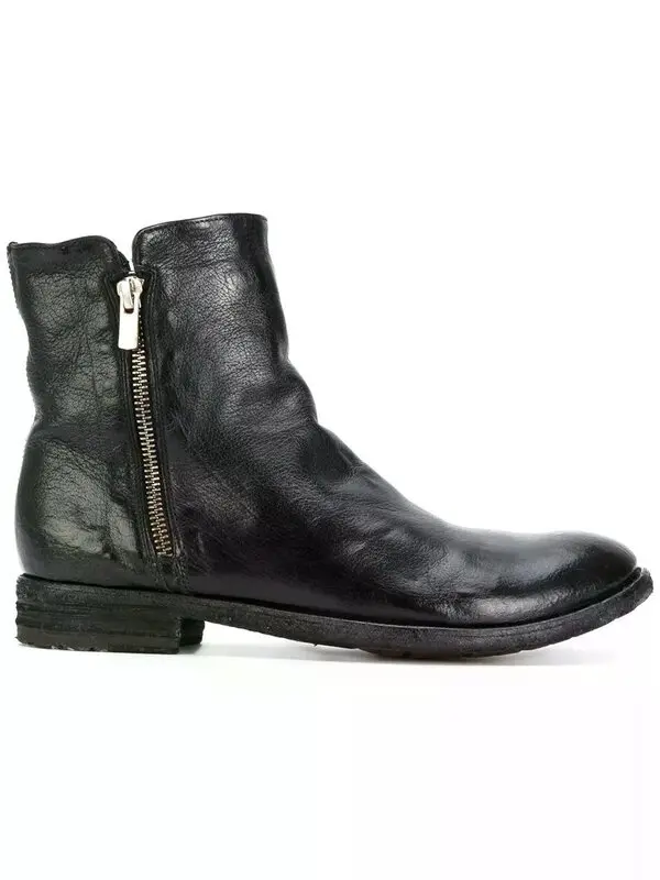 Officine Creative Lexikon Zip-up Leather Ankle Boots - Black