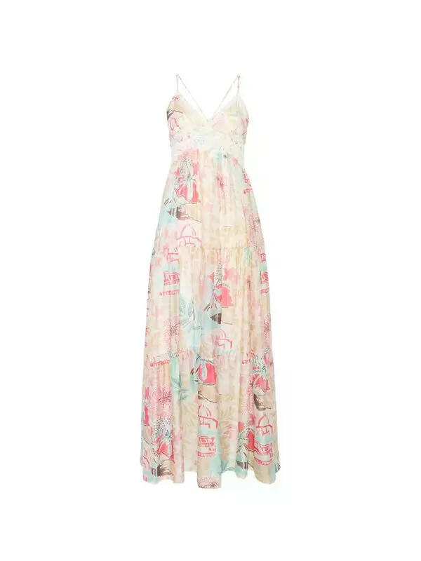 ERMANNO FIRENZE Lace Floral Maxi Dress - Neutrals