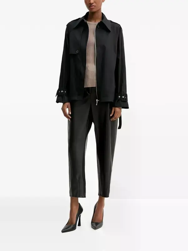 Guess Ribbed Long-sleeve Knit Top With Logo Appliqu