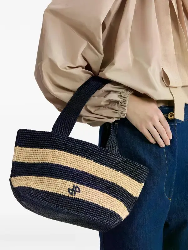PATOU Pm Trapeze Striped Tote Bag - Blue